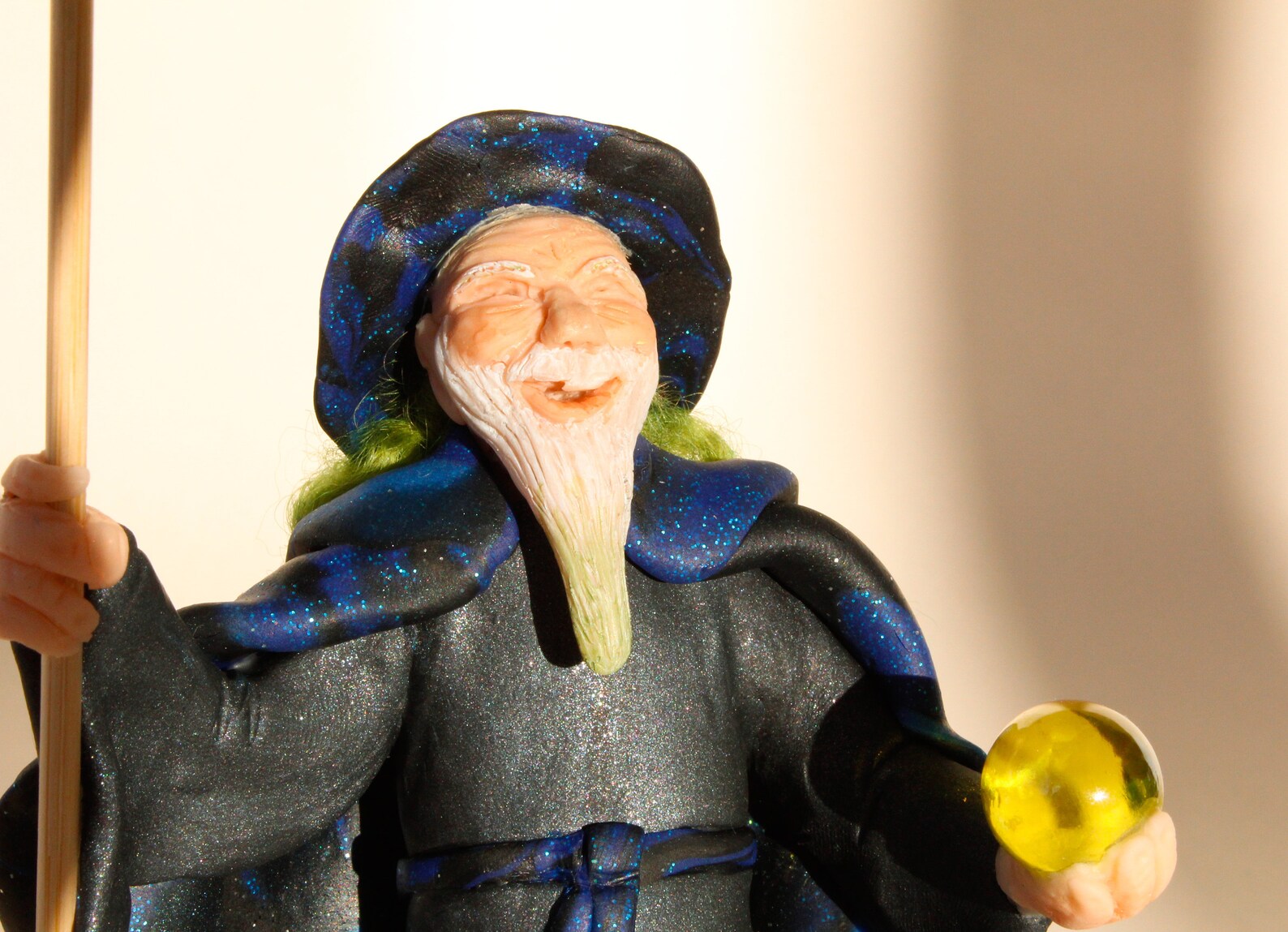 Polymer Clay Wizard Figure Warlock Sculpture Halloween - Etsy