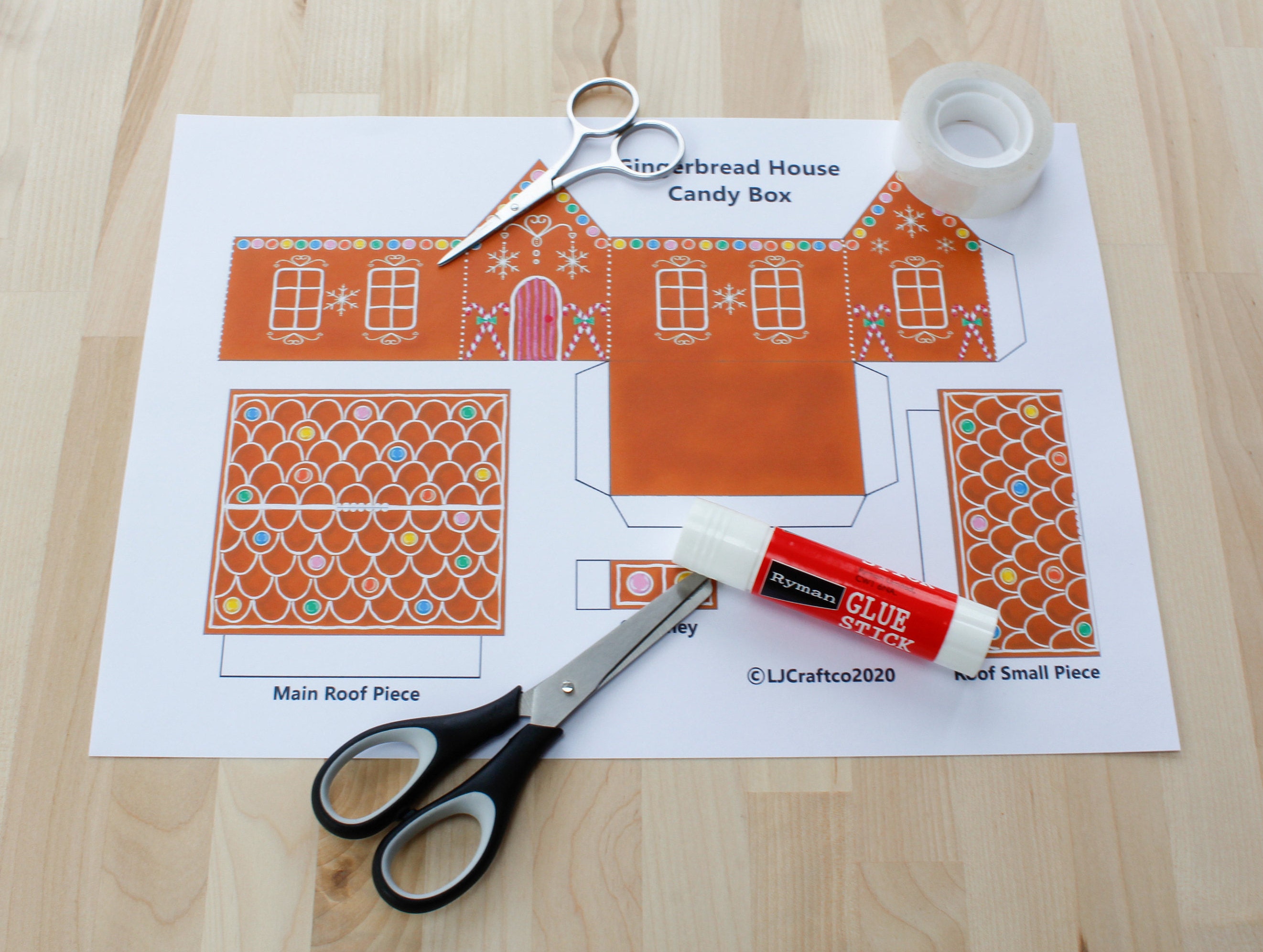 Printable Gingerbread House Candy Box, Instant Download Christmas Favor ...