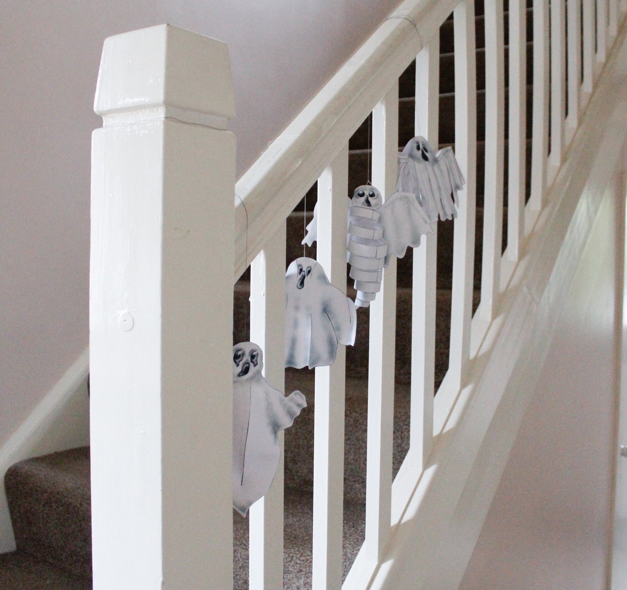 Printable Halloween Ghost Figures: DIY Hanging Ghoul Models (digital ...