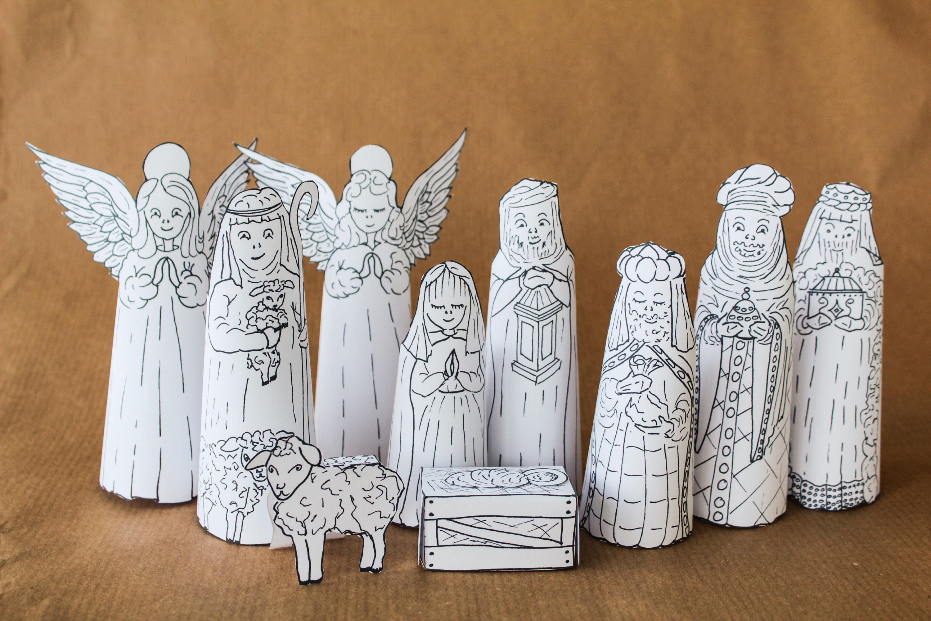 Instant Download Nativity Scene Colouring Pages, Printable Nativity ...