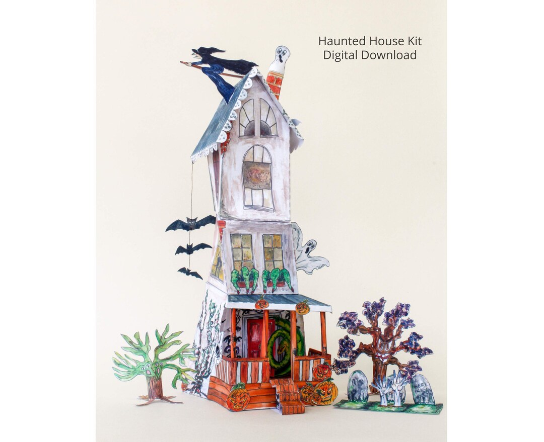 Halloween Haunted House Kit, Instant Digital Download of Model Ghost ...