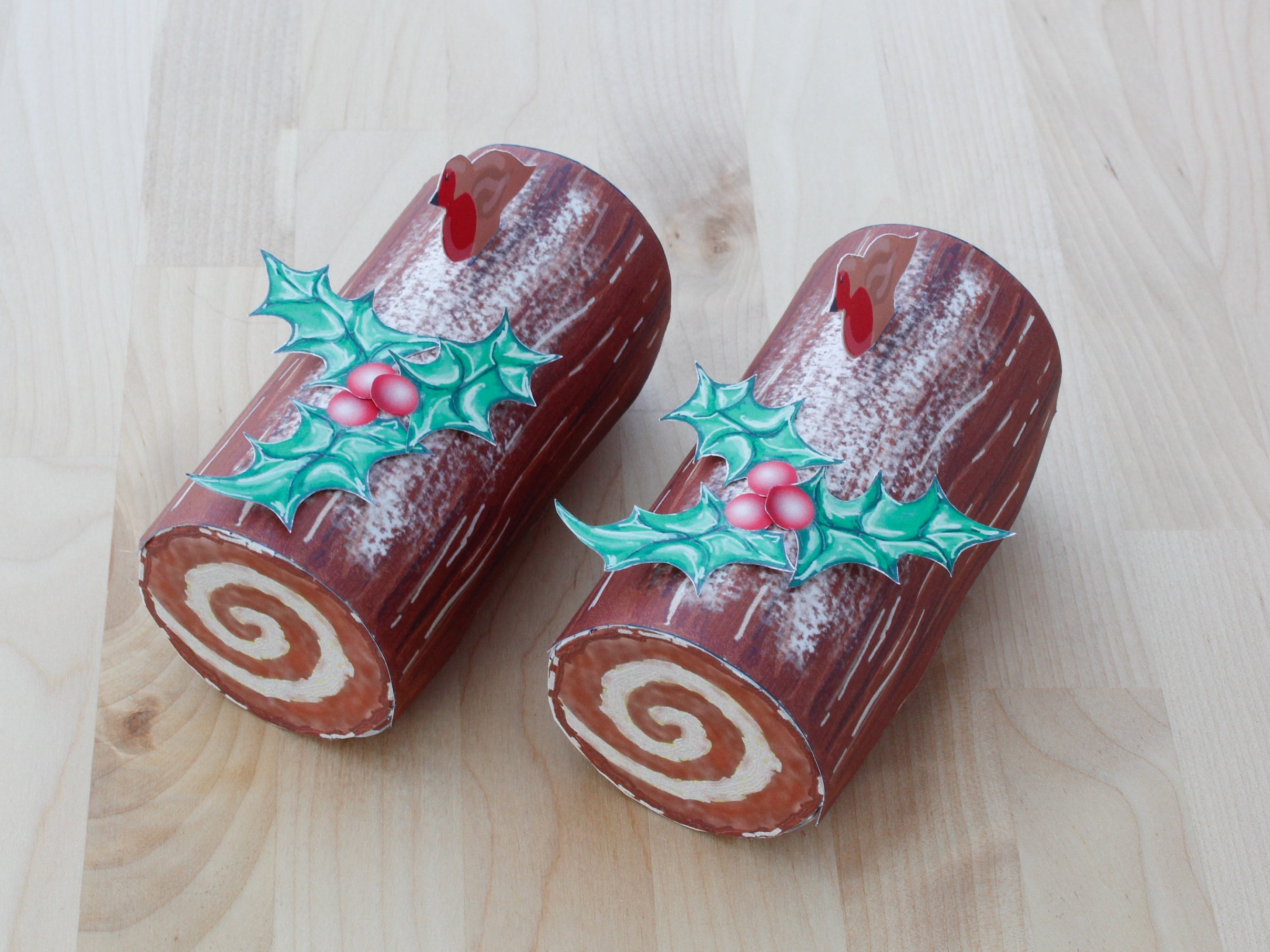 Yule Log Candy Favor Box, Instant Download Christmas Decoration ...
