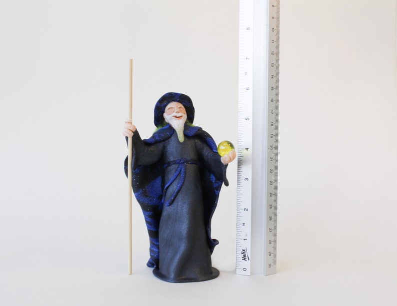 Polymer Clay Wizard Figure Warlock Sculpture Halloween - Etsy