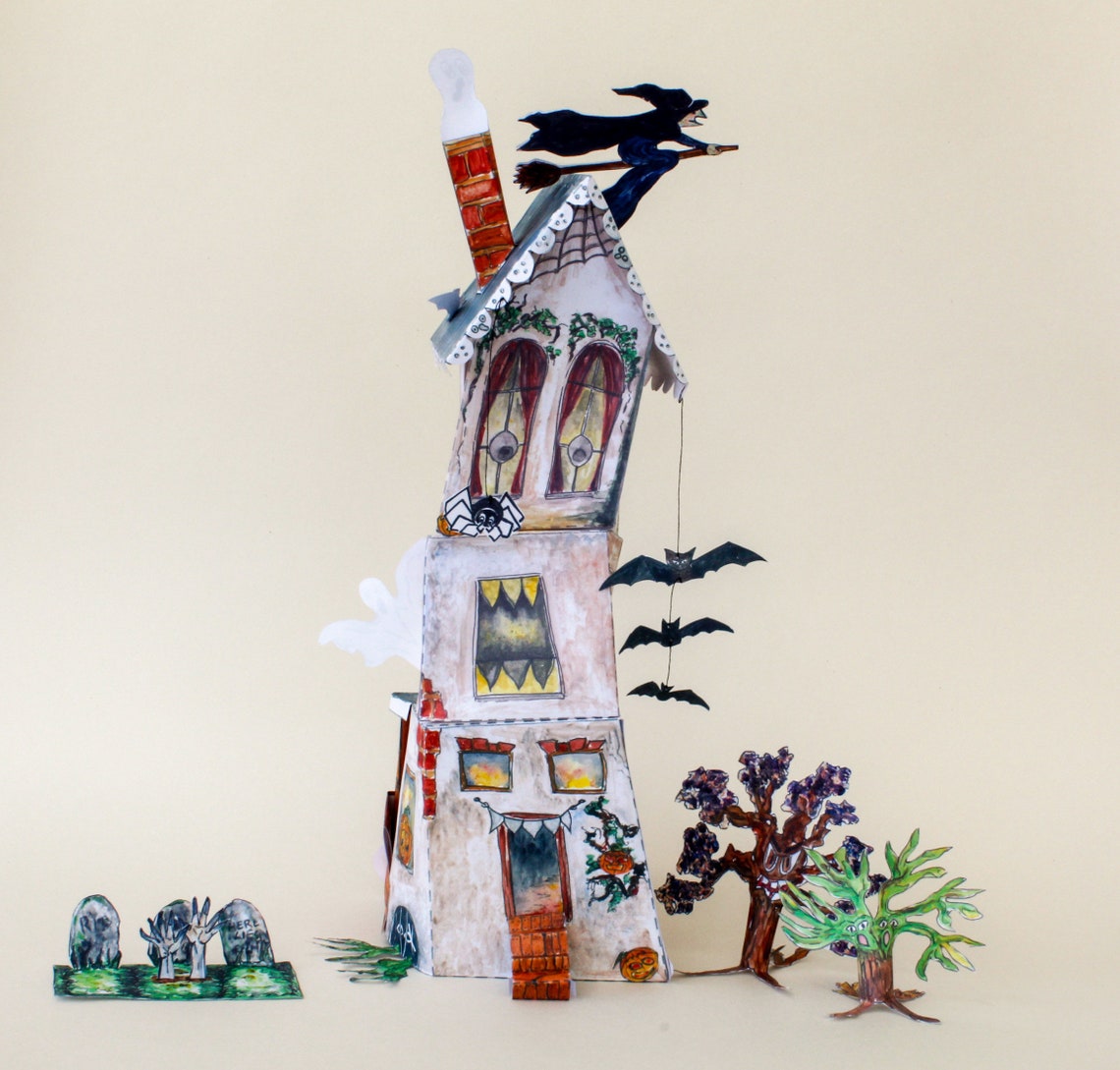 Halloween Haunted House Kit, Instant Digital Download of Model Ghost ...