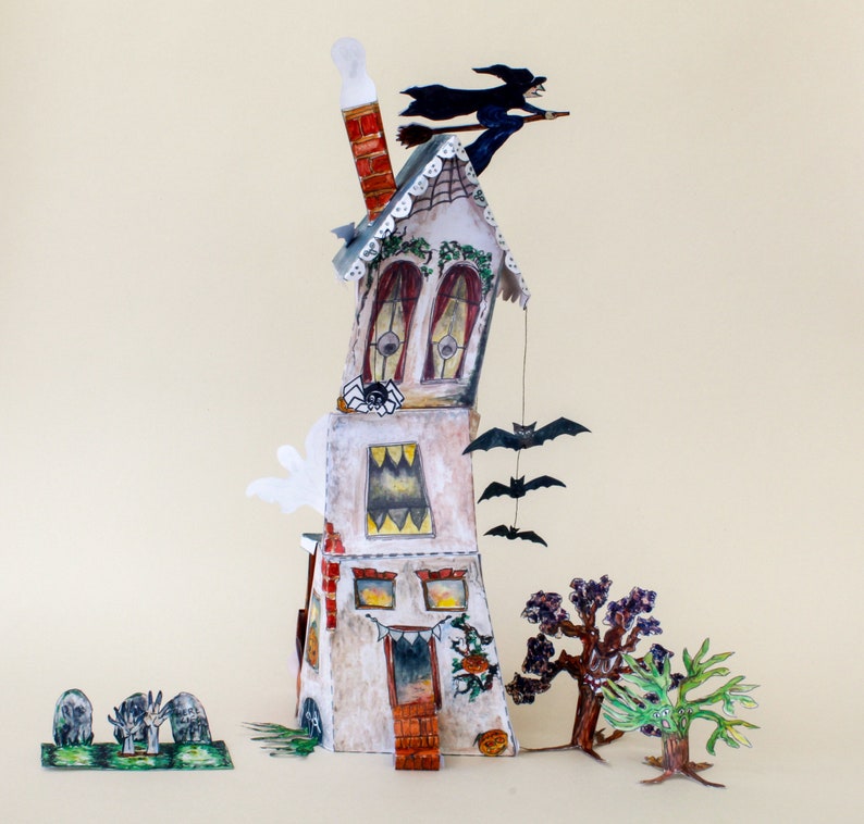 Halloween Haunted House Kit, Instant Digital Download of Model Ghost ...