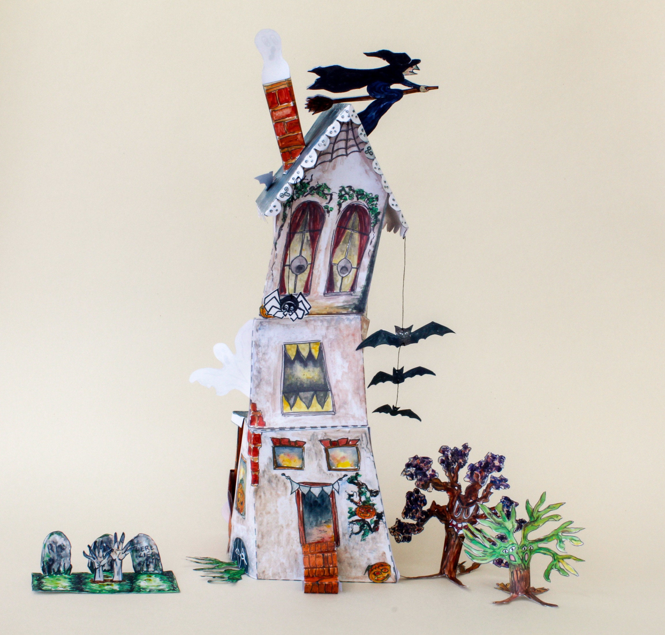 Halloween Haunted House Kit, Instant Digital Download of Model Ghost ...