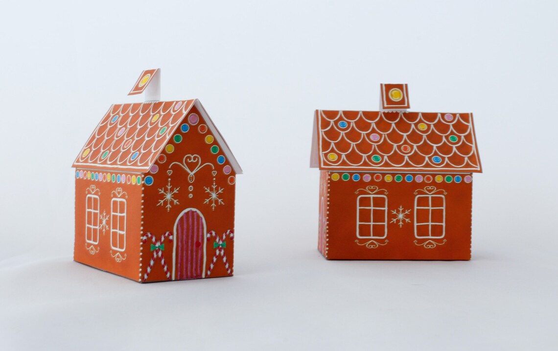 Printable Gingerbread House Candy Box: Christmas Favor (digital ...