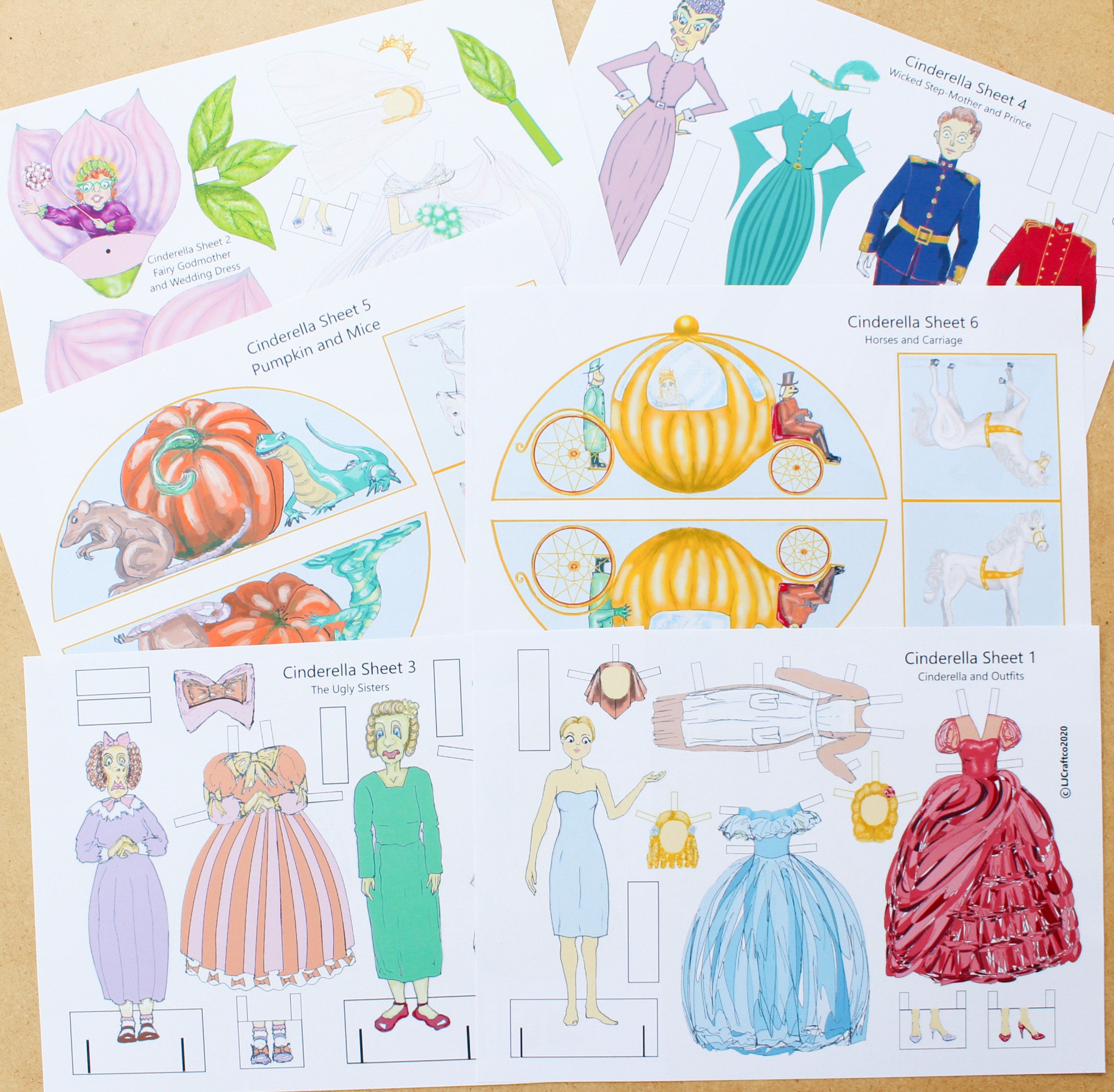 Cinderella Paper Doll Kit, Fairy Story Activity Set, Digital Download ...