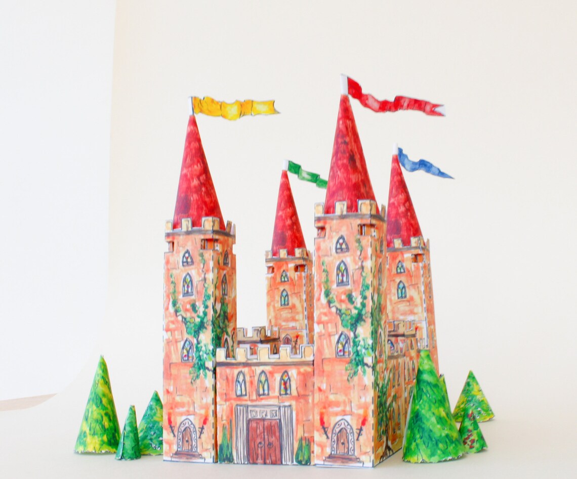 Instant Download Model Castle Kit, Printable Miniature Village Cottages ...