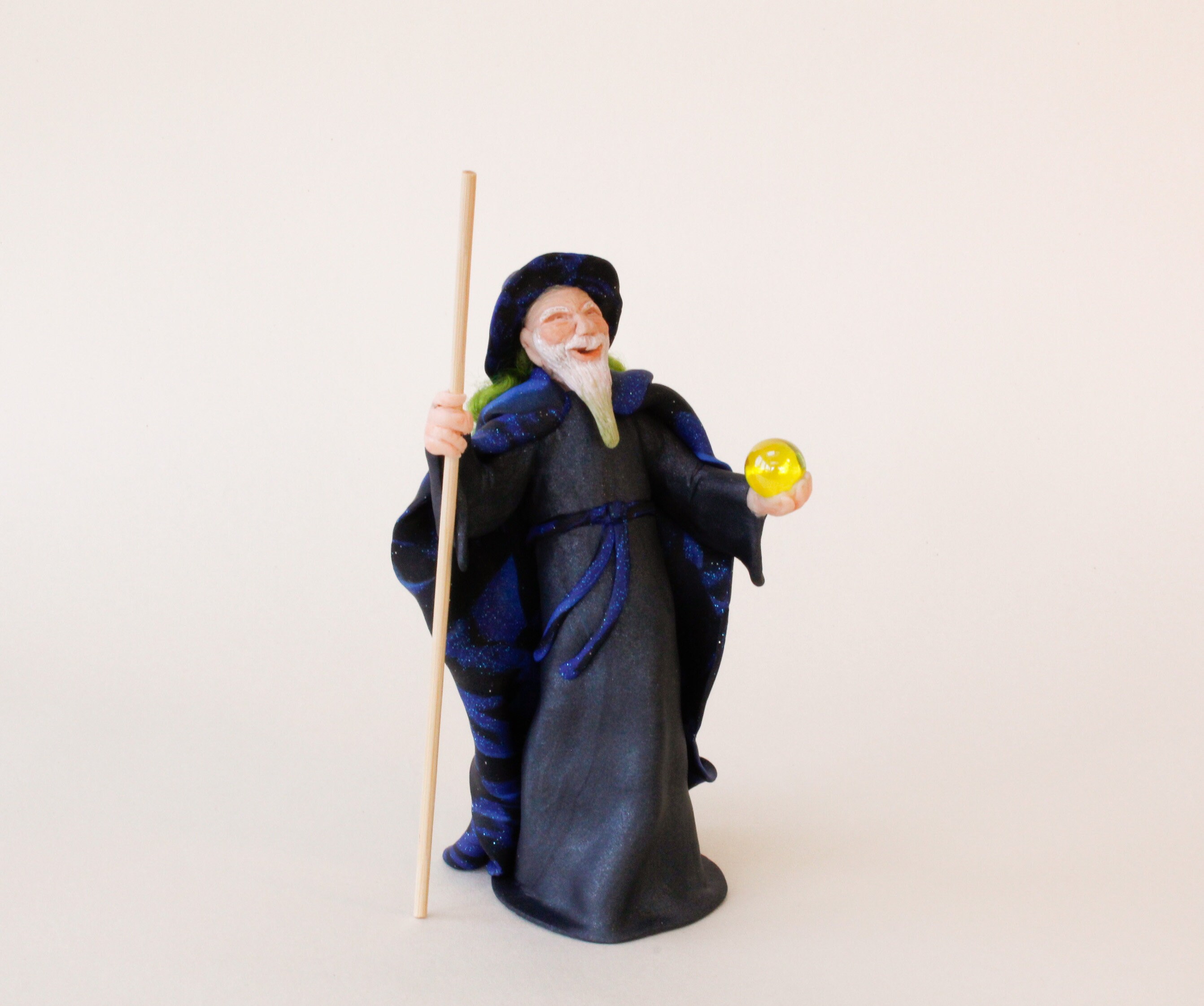 Polymer Clay Wizard Figure Warlock Sculpture Halloween - Etsy