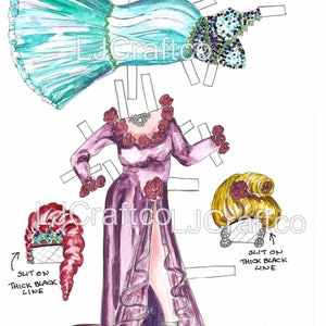 Drag Queen Paper Doll Instant Digital Download, Showgirl Drawing, Make ...