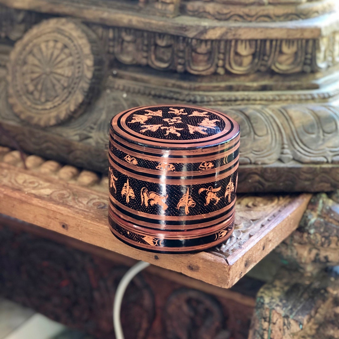 Vintage Hand-painted Burmese Box - Etsy