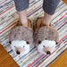 Fuzzy Hedgehog Slippers | Fluffy Animal Slippers | One Size Fits Most ...