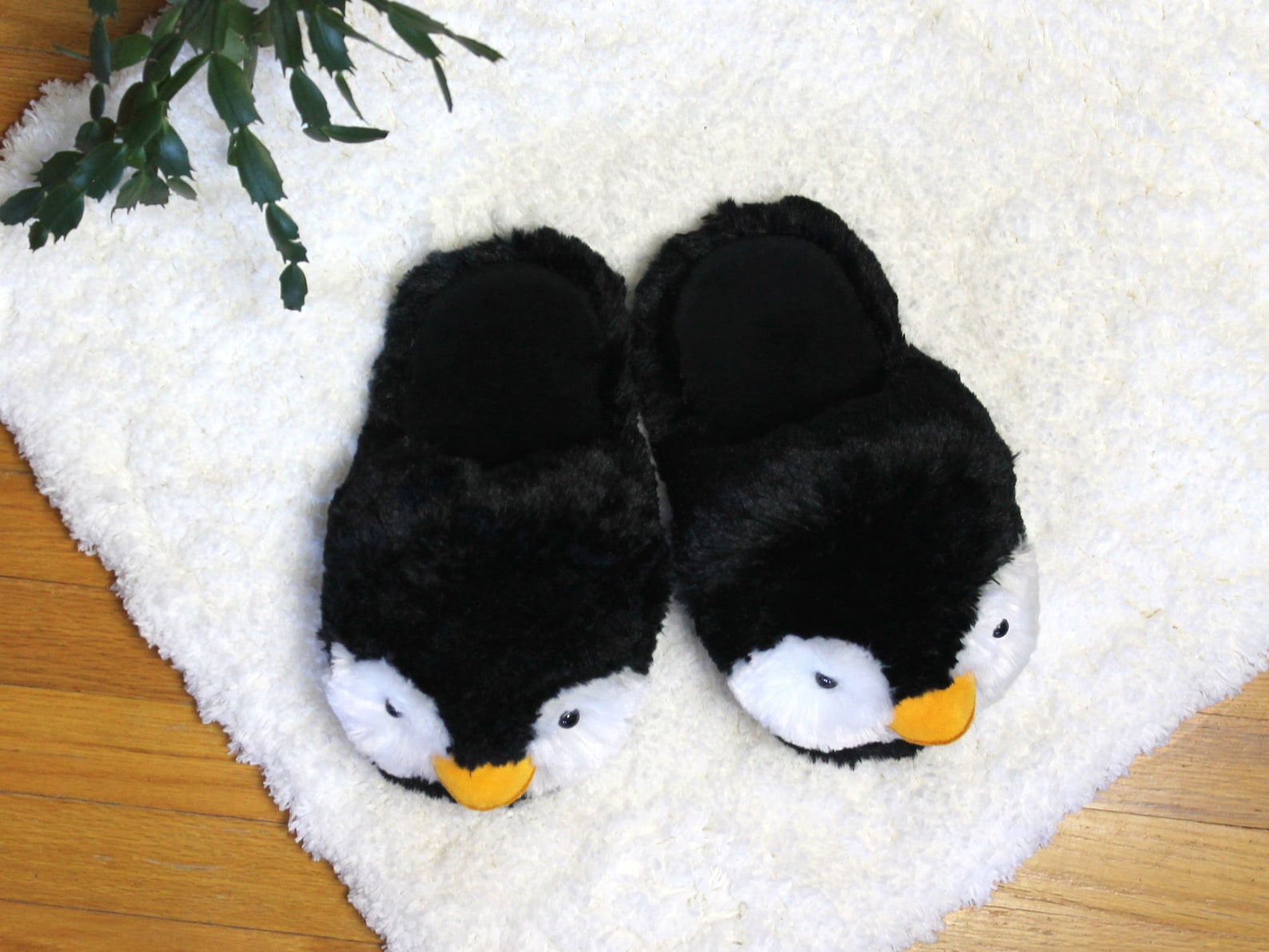 Fuzzy Penguin Slippers | Fluffy Animal Slippers | One Size Fits Most - Etsy