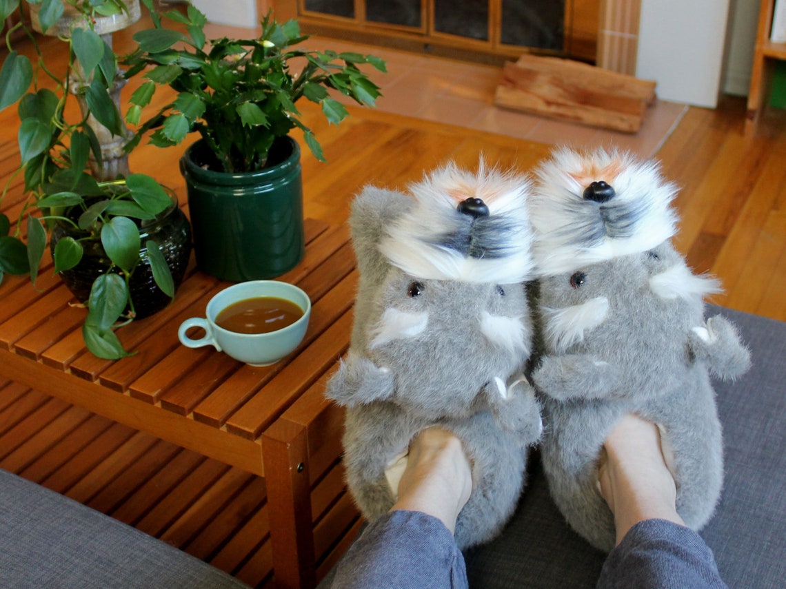 Schnauzer Slippers | Plush Dog Slippers | One Size Fits Most - Etsy