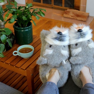 Schnauzer Slippers | Plush Dog Slippers | One Size Fits Most - Etsy