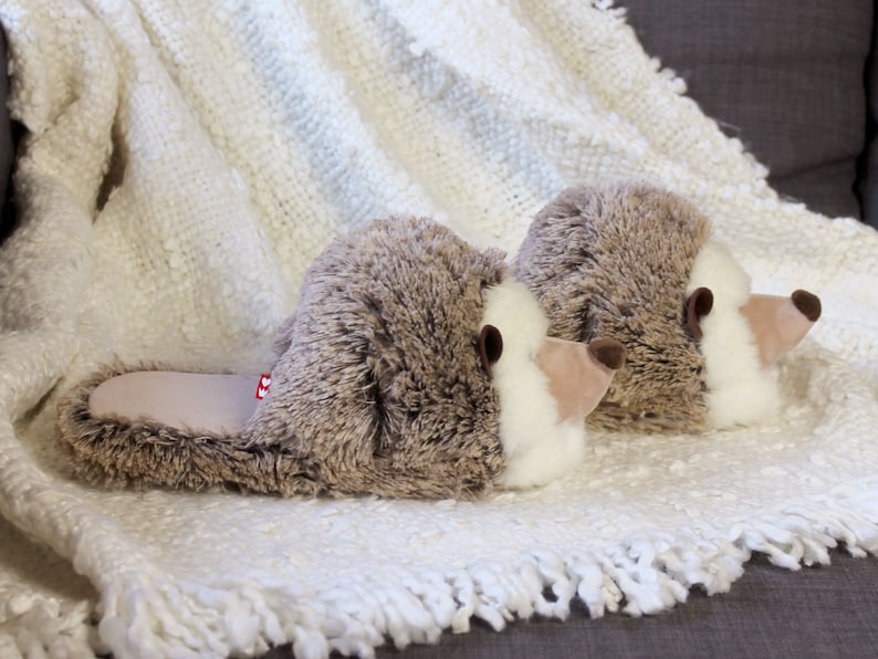 Fuzzy Hedgehog Slippers | Fluffy Animal Slippers | One Size Fits Most ...