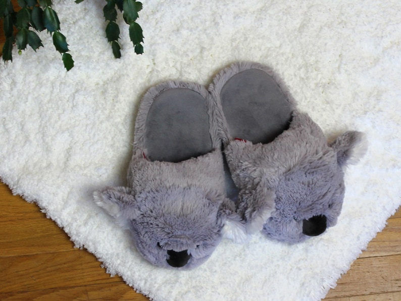 Fuzzy Koala Slippers | Fluffy Koala Bear Animal Slippers | One Size ...