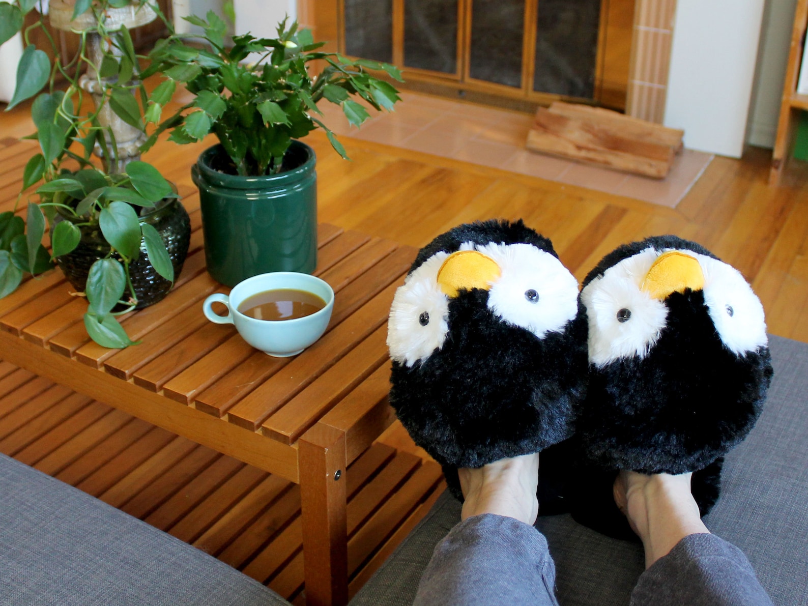 Fuzzy Penguin Slippers | Fluffy Animal Slippers | One Size Fits Most - Etsy