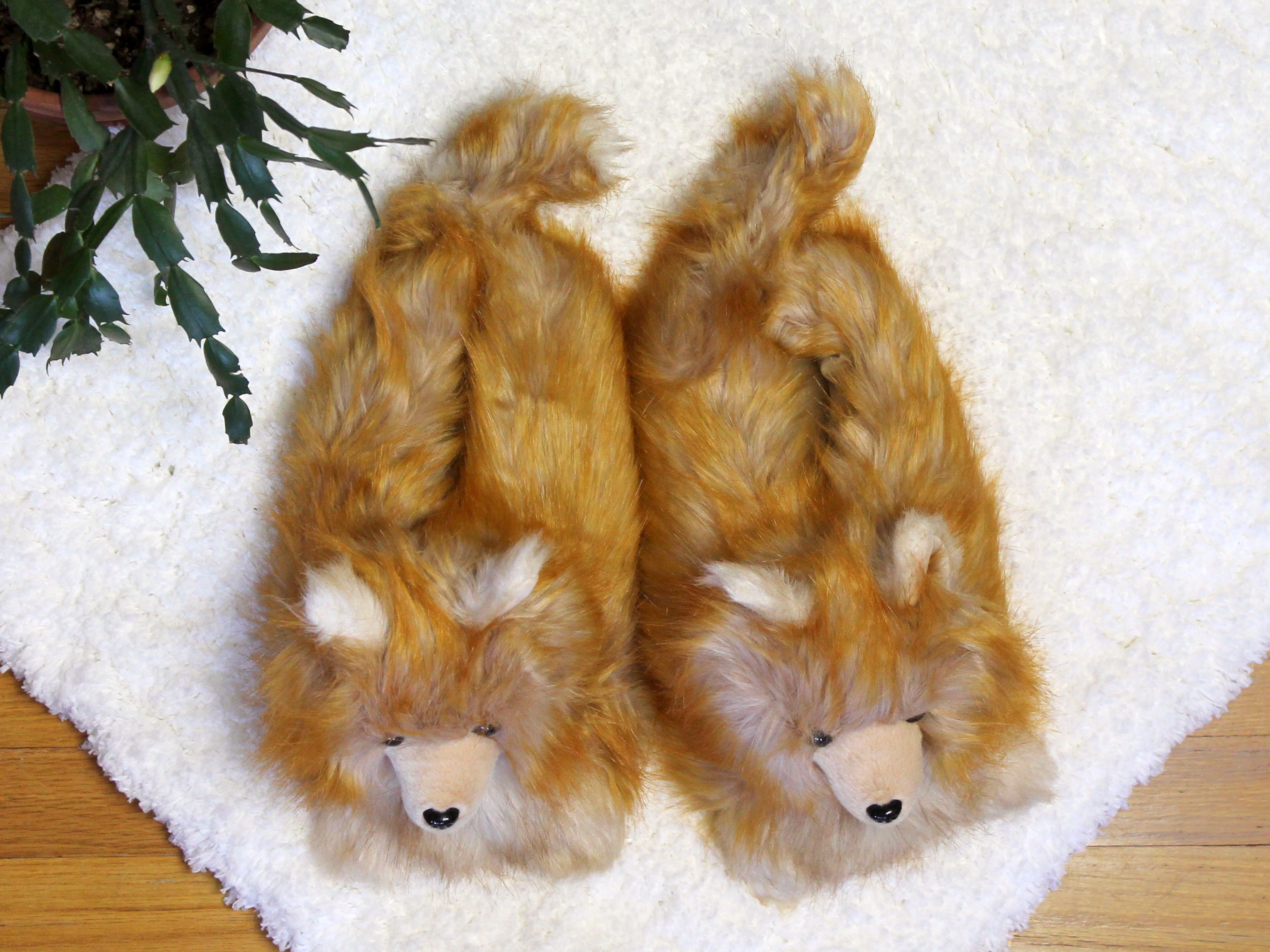 Pomeranian Slippers Fluffy Dog Slippers One Size Fits Most | Etsy