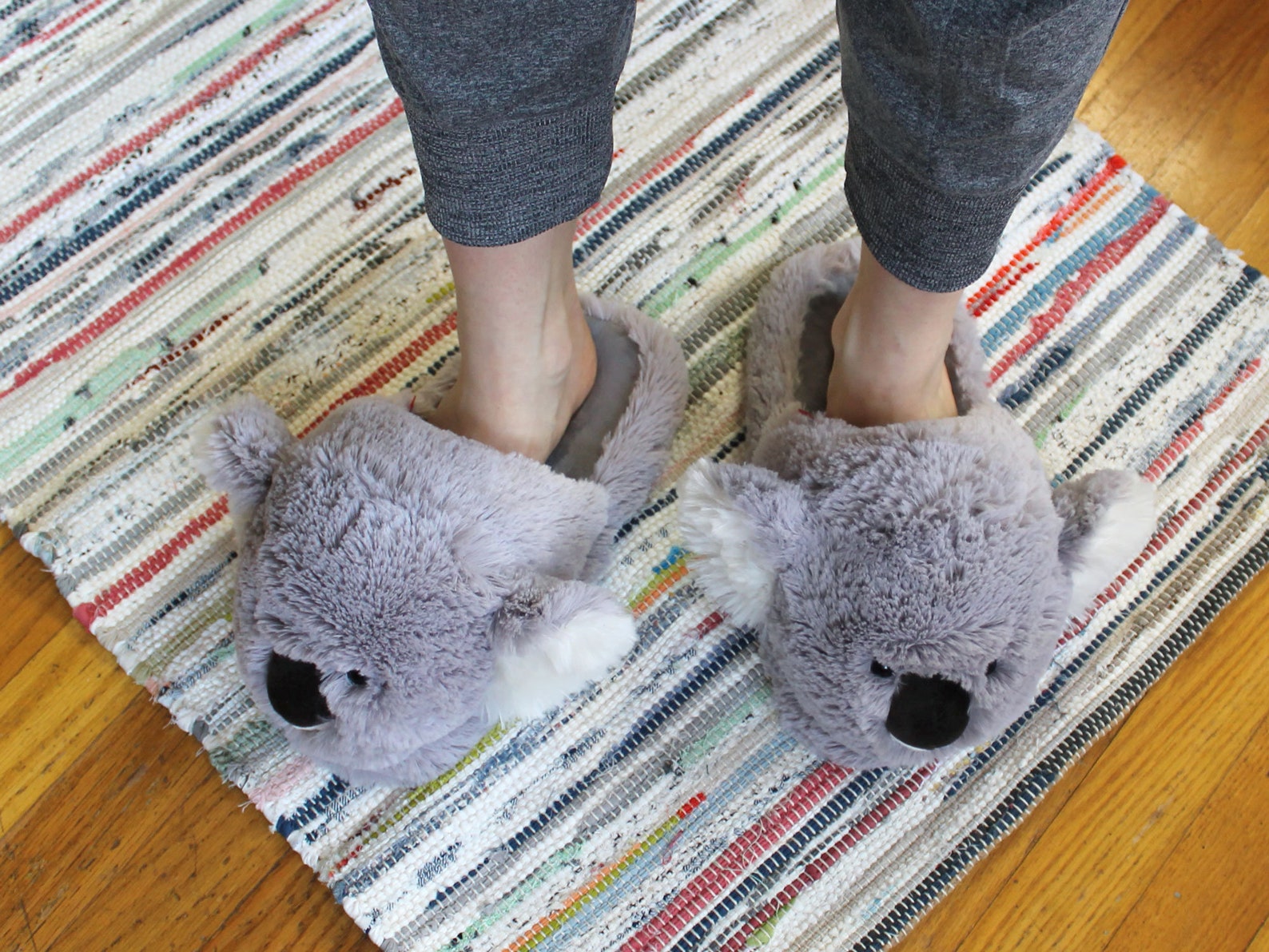 Fuzzy Koala Slippers | Fluffy Koala Bear Animal Slippers | One Size ...