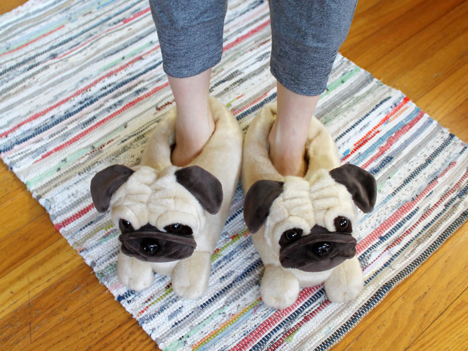 Pug Slippers Plush Dog Slippers One Size Fits Most - Etsy