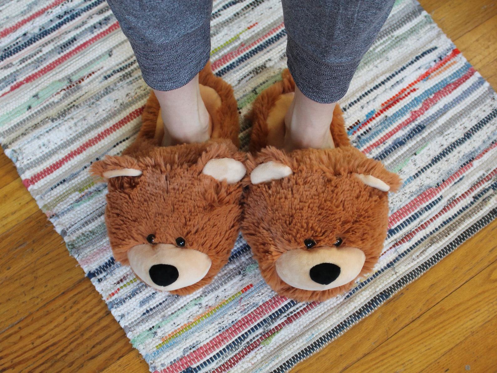 Fuzzy Bear Slippers Fluffy Teddy Bear Animal Slippers One - Etsy