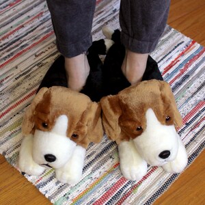 Beagle Slippers | Plush Dog Slippers | One Size Fits Most - Etsy Australia