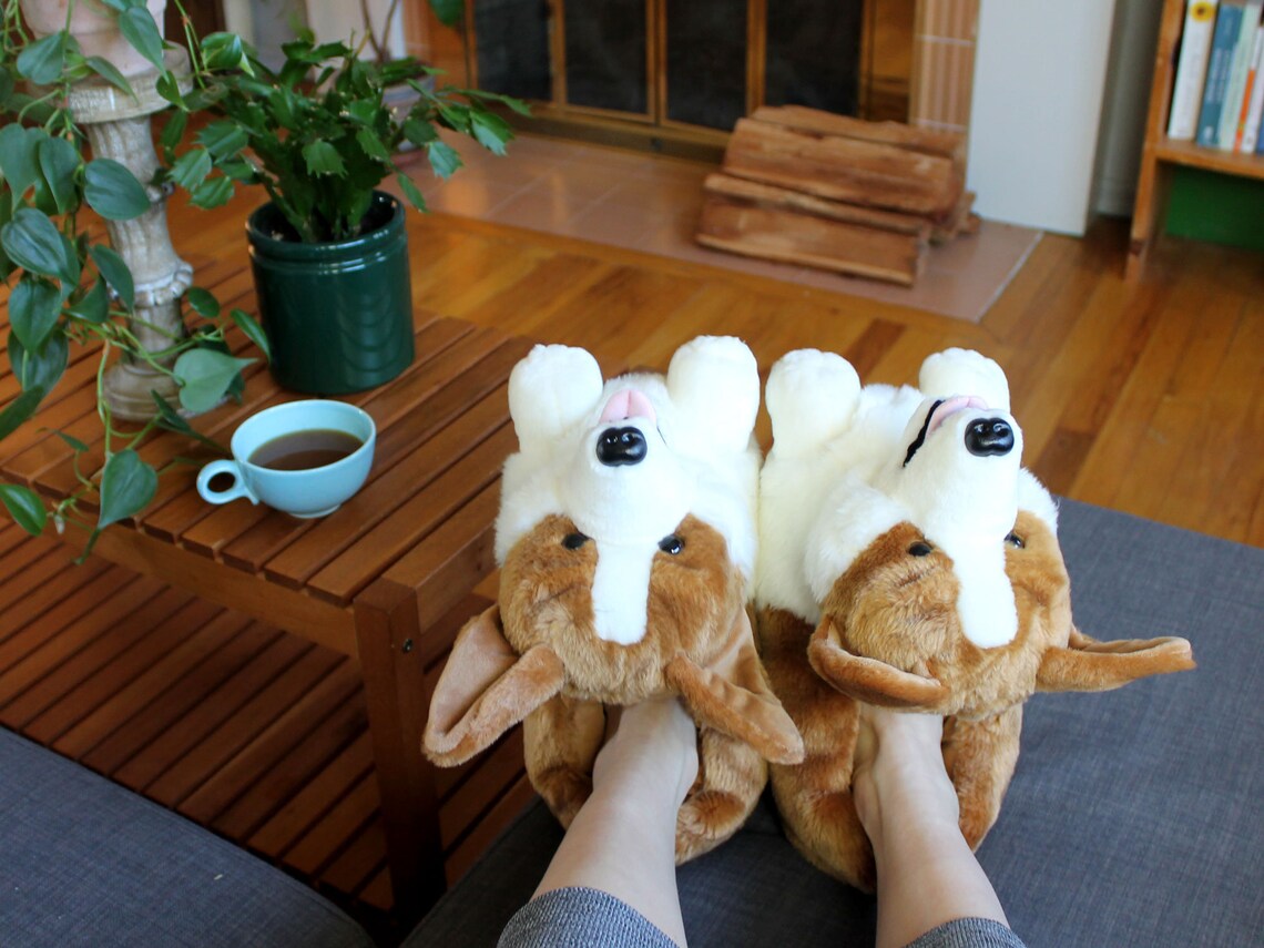 Corgi Slippers Plush Dog Slippers One Size Fits Most | Etsy