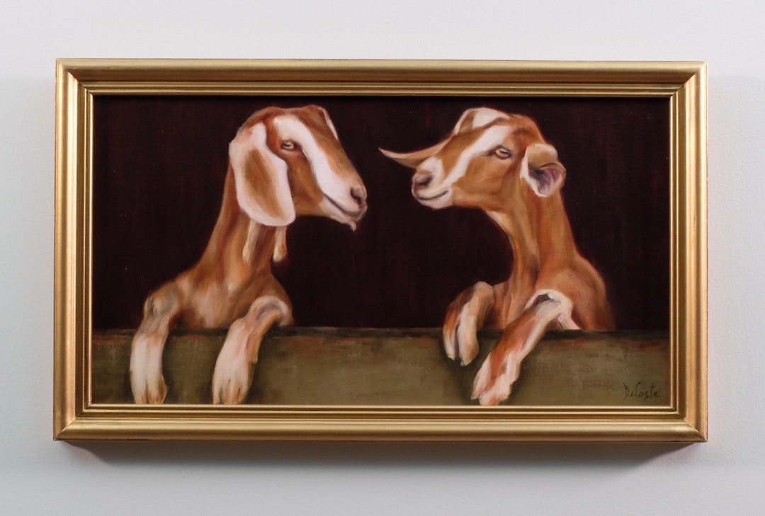 Twice as Nice goat Oil Painting - Etsy