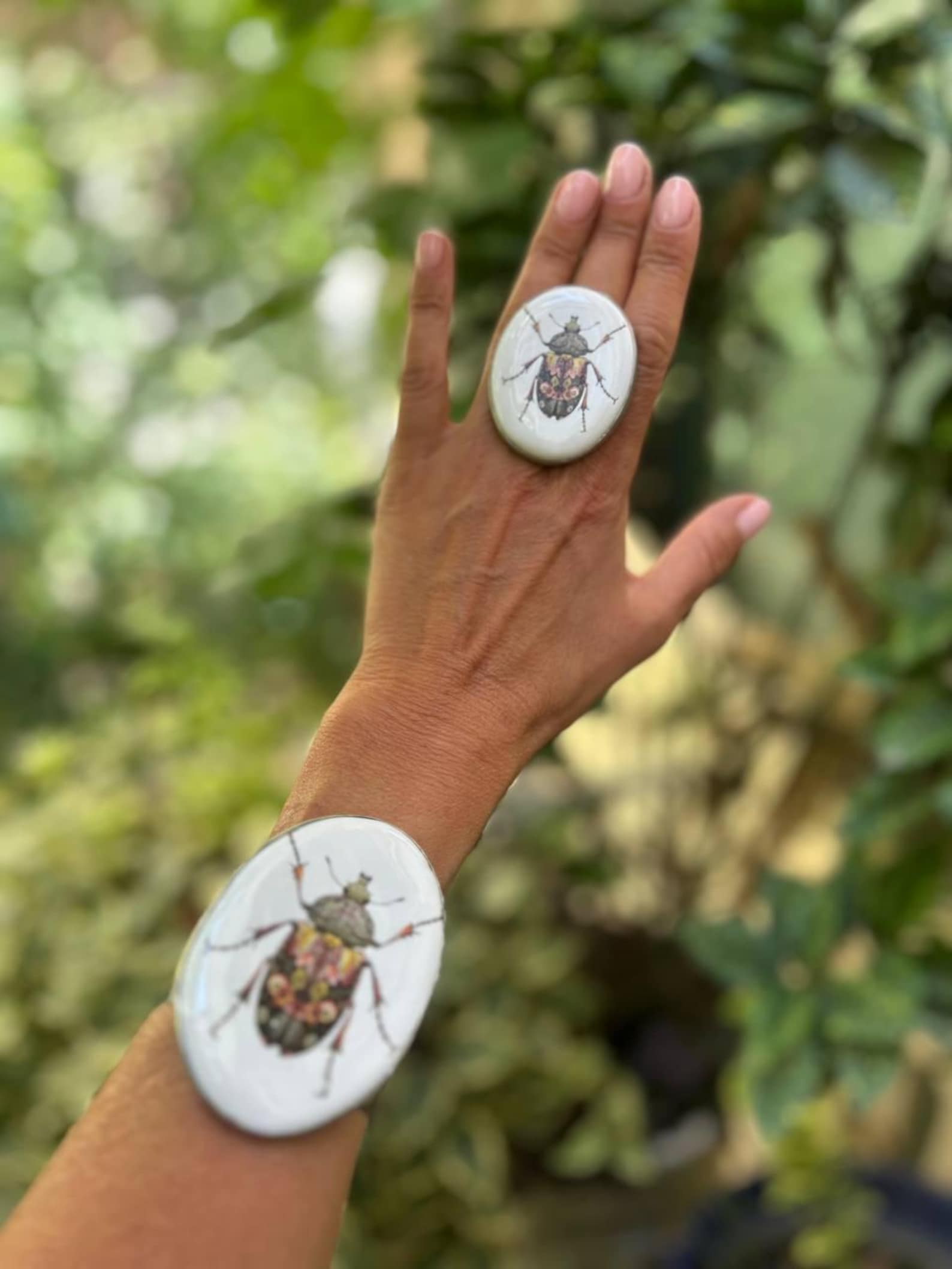 Set of Bracelet and Ring Handcrafted Statement Bug: Big, Scarab Jewelry ...