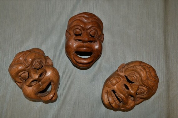 Magical Solid Wood Carved Masks Private Collection - Gem
