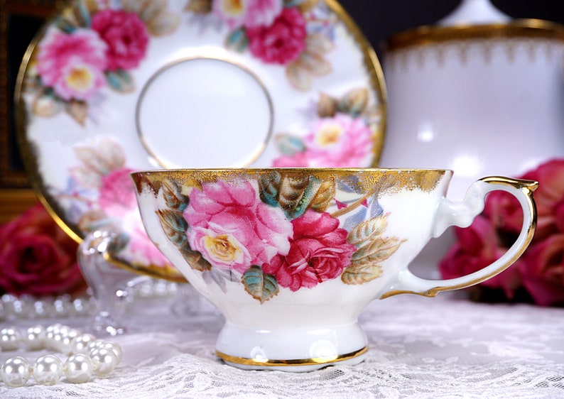 Shafford Tea Cup and Saucer, Made in Japan, Japanese Duo, Pink Roses ...