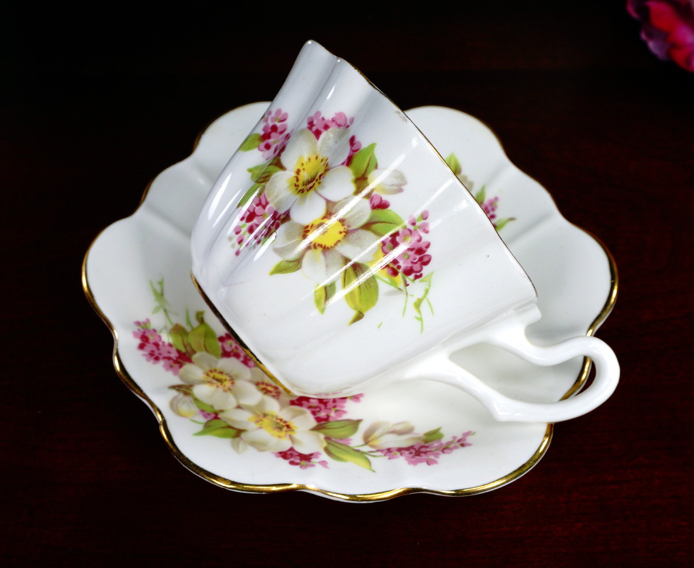 Royal Stuart Tea Cup and Saucer Floral Teacup Set Scalloped | Etsy