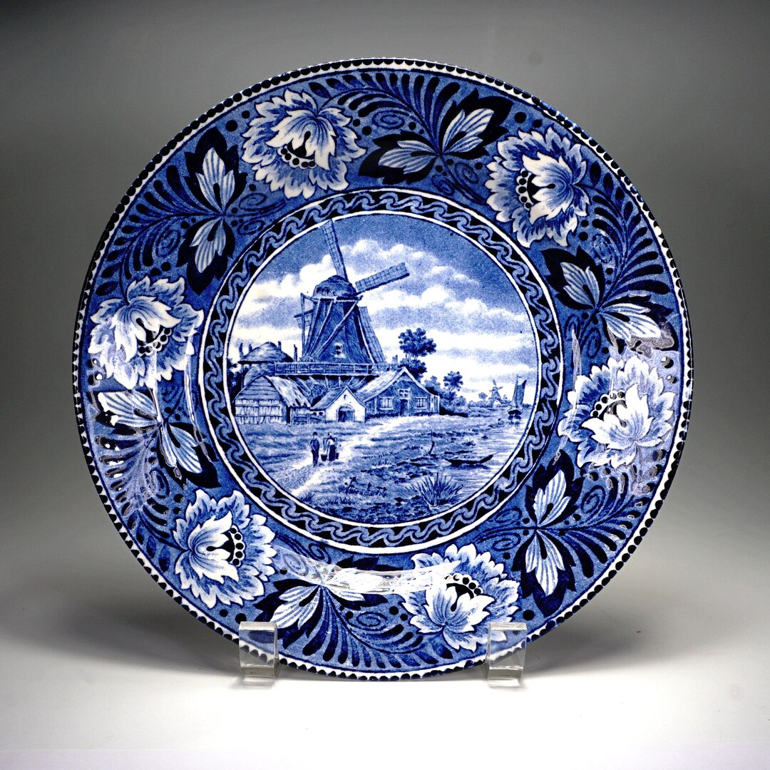 Antique Blue and White Dutch Transferware Plate, HOLLANDIA, Wall Plate ...