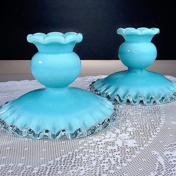 Turquoise Milk Glass - Etsy