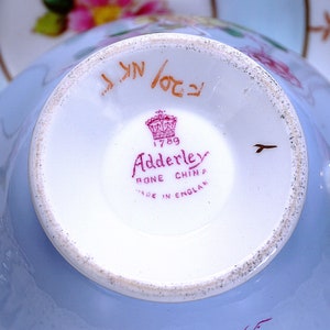 MISMATCHED Adderley & Staffordshire Tea Cup and Saucer, Blue and White ...