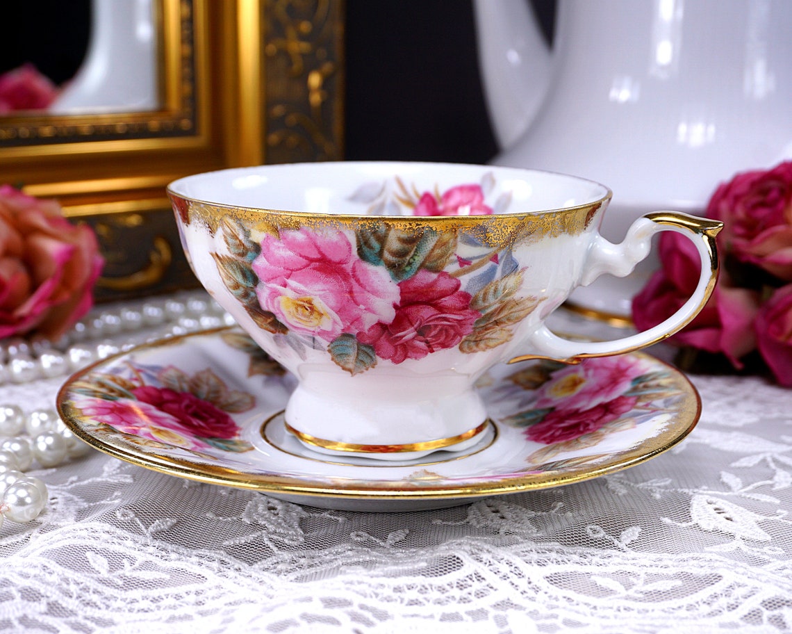 Shafford Tea Cup and Saucer, Made in Japan, Japanese Duo, Pink Roses ...