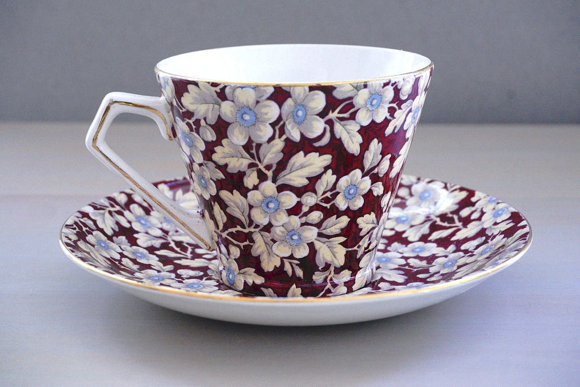 Lord Nelson Ware Tea Cup and Saucer, ROYAL BROCADE Chintz Teacup Set ...