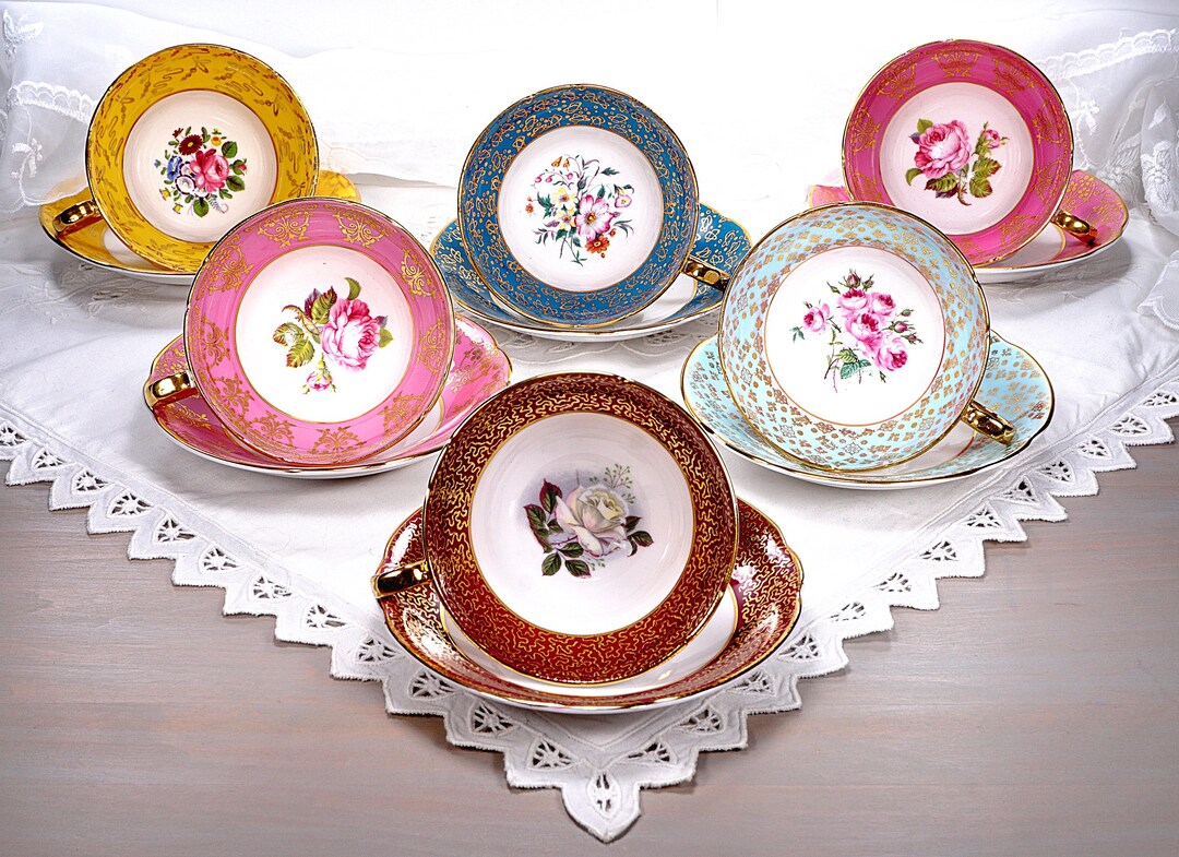 CHOICE OF Antique Teacup Sets, Crown Staffordshire England, Fine Bone ...