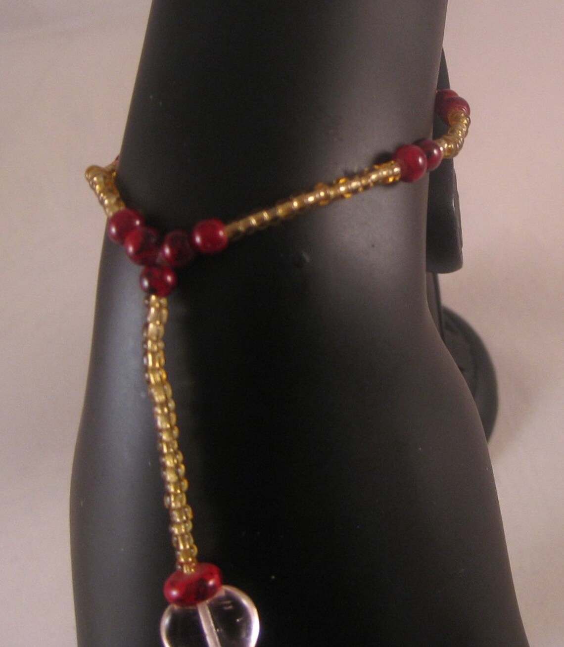 Stretch Slave Bracelet, Gold Beaded Slave Bracelet, Ring Bracelet ...