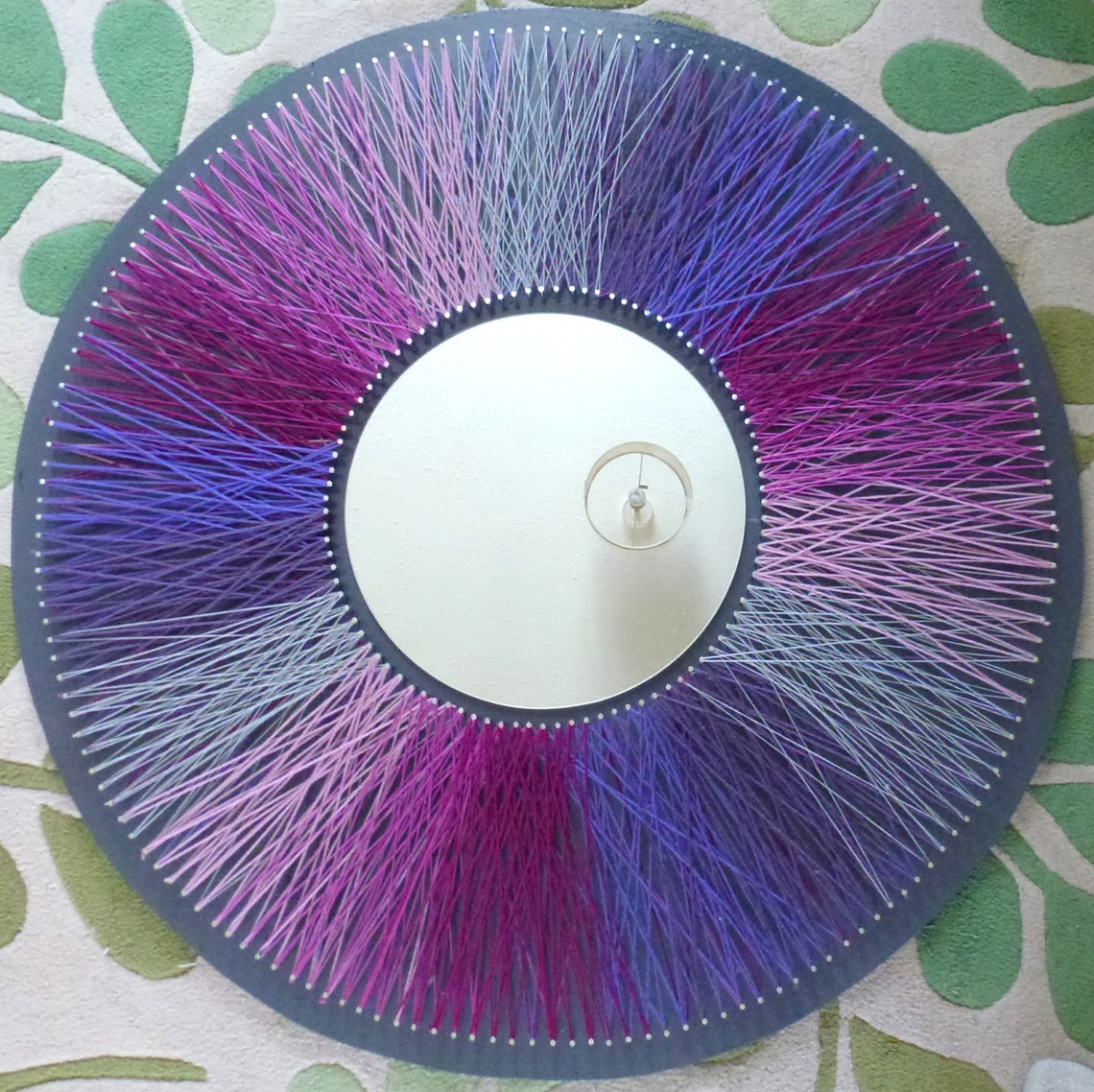 Large Purple Wall Art Round Mirror - Etsy