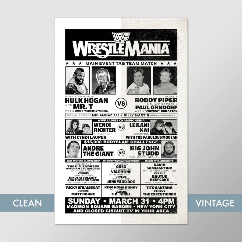 Wrestlemania 1 2 3 Event Posters buy All Three and SAVE - Etsy