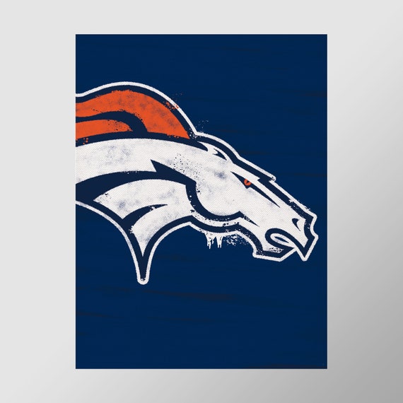 Denver Broncos Graffiti Print Perfect for Mancave | Etsy