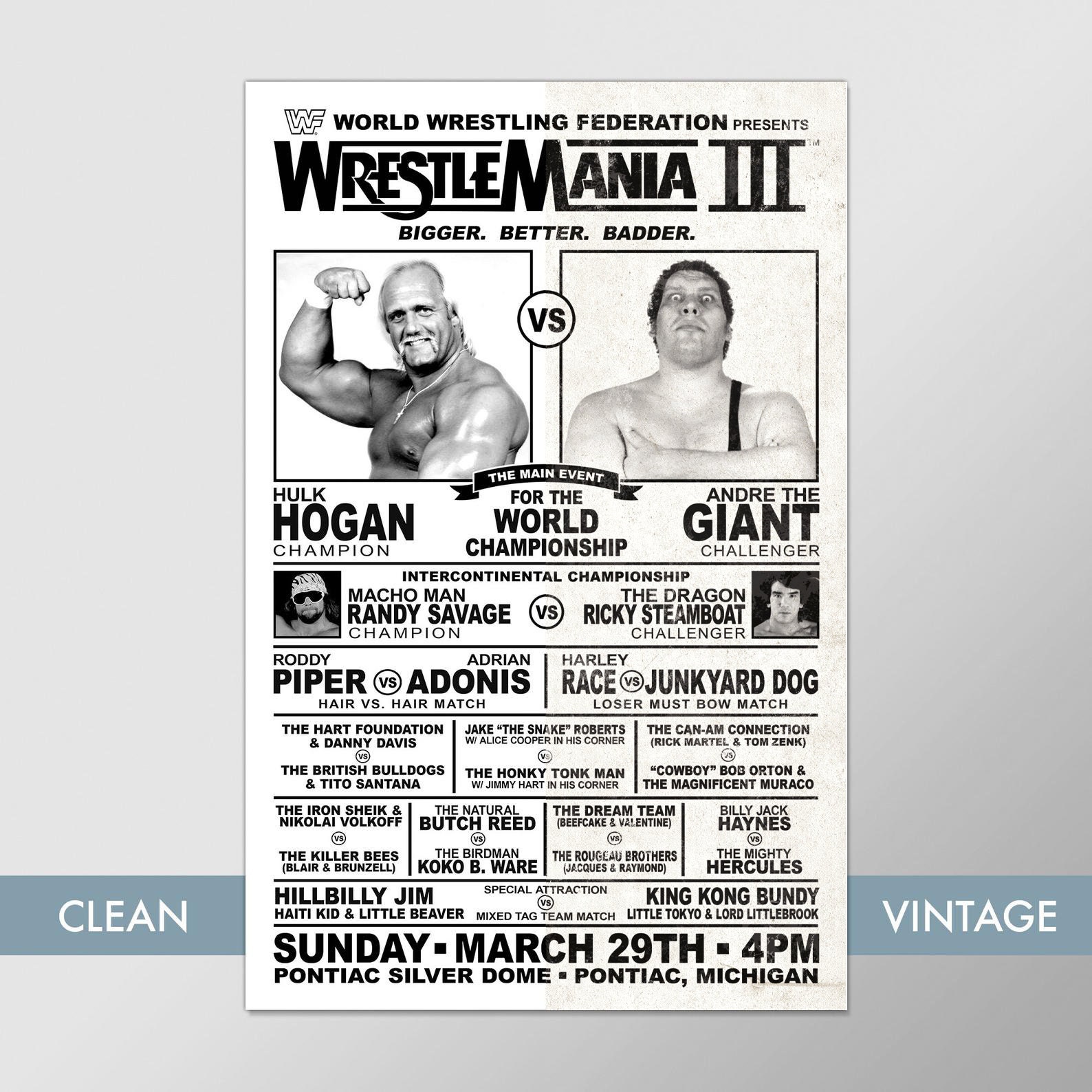 Wrestlemania 1 2 3 Event Posters buy All Three and SAVE - Etsy