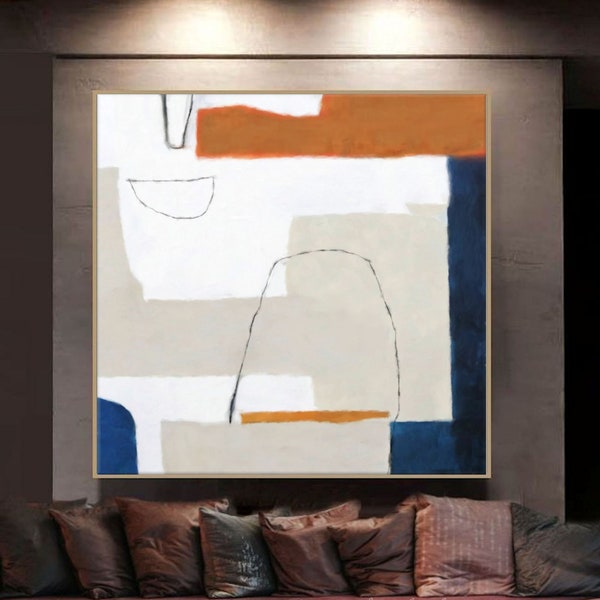 Abstract Painting Blue Rust - Etsy