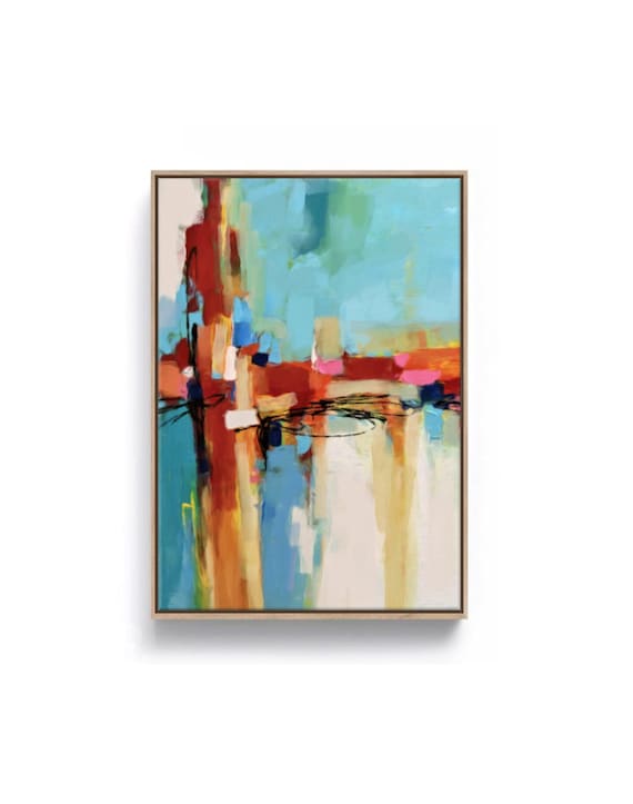 Large Colorful Abstract Painting Contemporary Canvas Art - Etsy