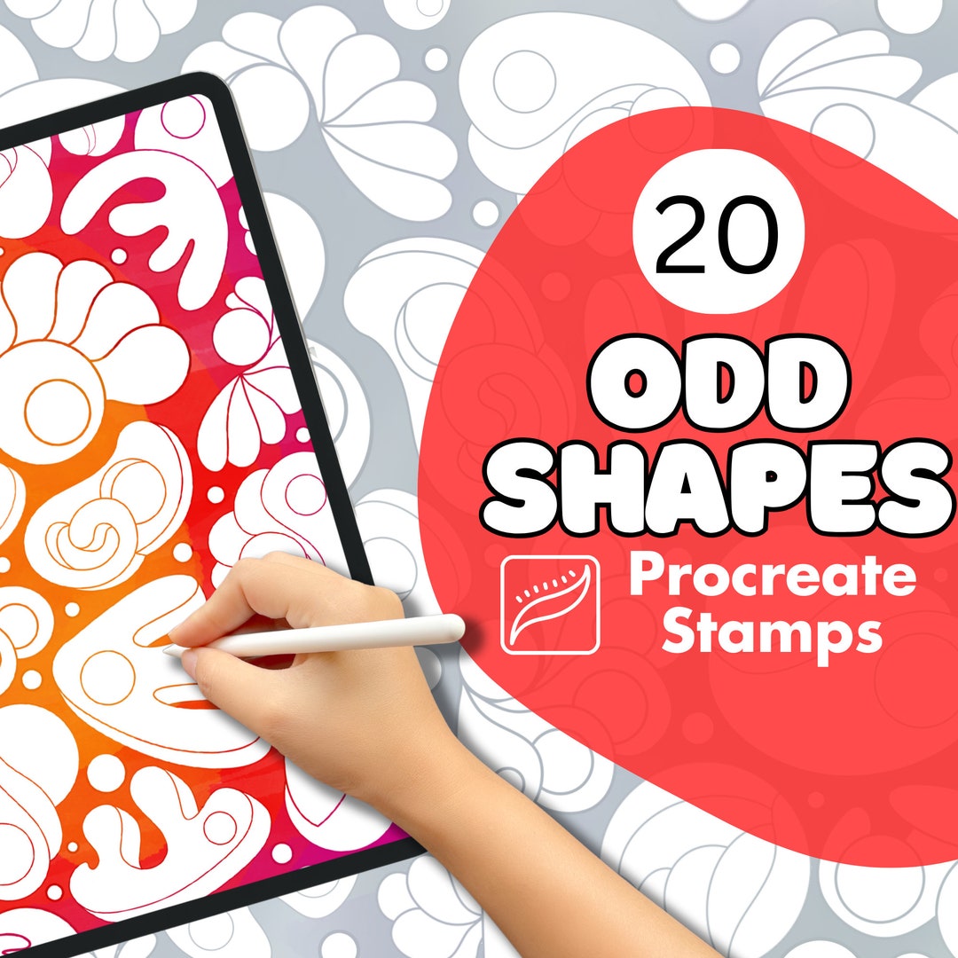 Organic Shapes Procreate Stamp Brushes: Hand Drawn Painting Kit ...