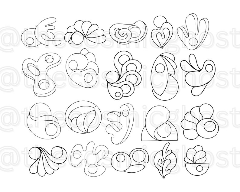 Organic Shapes Procreate Stamp Brushes: Hand Drawn Painting Kit ...
