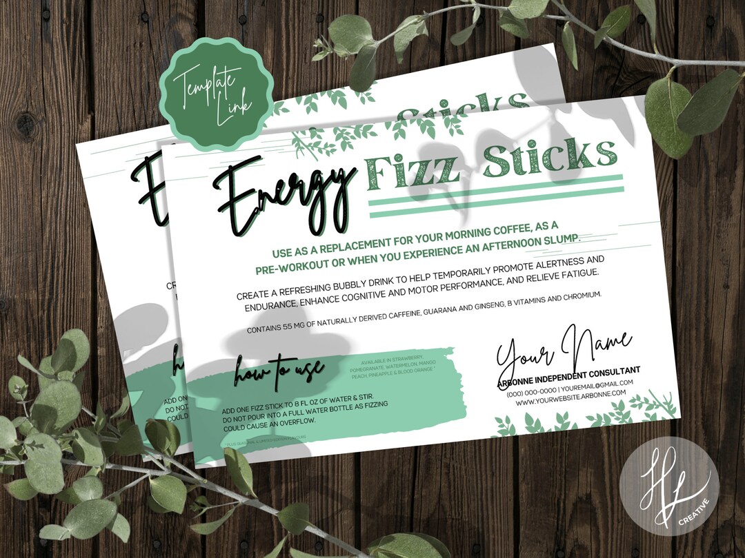 Arbonne | Fizz Stick | Sample Card | Personalized - Etsy